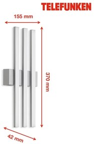 Telefunken 313104TF - LED Venkovní nástěnné svítidlo 3xLED/4W/230V IP44
