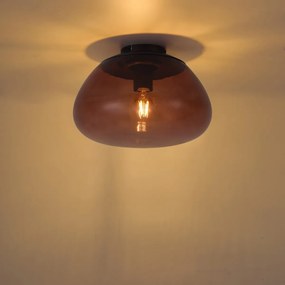 Designové stropní svítidlo hnědé s hnědým sklem - Giselle