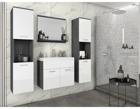 Koupelnový nábytek Floryna XL, Barva: bílá / bílý lesk, Sifon k umyvadlu: ano, Baterie: Economico BYU 020M