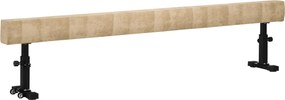 HOMCOM Domácí umělecké gymnastické laťky s nastavitelnou výškou, koly a protiskluzovými nohami, pro děti od 6 let, 226x31x59cm, Hnědá