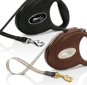 Flexi Leather M pásek 5m černá kůže / Vodítko