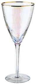 SMERALDA Sklenice na víno se zlatým okrajem 400 ml