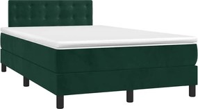 Box spring postel s matrací tmavě zelená 120x190 cm samet 3269864