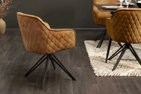Designová židle Natasha tmavě hořčičný samet