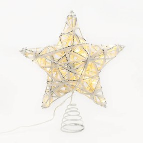 Vánoční LED dekorativní stolní hvězda Bílostříbrná