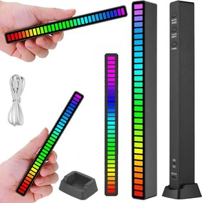 Verk Group Usb led diody zvuková odezva vícebarevný neonový rgb led pásek bliká 18 režimů