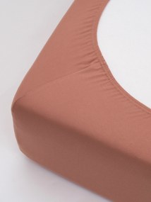 MK Lůžkoviny Jersey prostěradlo s elastanem Deluxe 220 × 200 cm – terakota