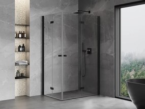Mexen Mist-F Duo, skládací sprchový kout 70 x 85 cm, čiré sklo, černý profil, 8A6-070L-085P-70-00