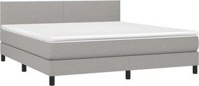 Box spring postel s matrací světle šedá 160 x 200 cm textil 3139905