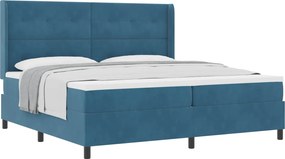 Postel s boxspringem s čelo Modrá 100 x 200 cm samet 3342030