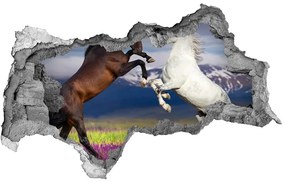 Wallmuralia Díra 3D fototapeta na stěnu Koně hory 95x73 cm