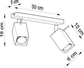 Bodové svítidlo Merida, 2x šedé kovové stínítko, (možnost polohování)