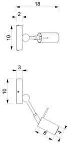 Nástěnné bodové svítidlo IRIS 1xGU10/MR11/40W/230V černá/zlatá