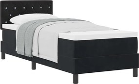 Postel s boxspringem s matrací s čelo Černá 80 x 200 cm samet 3339070