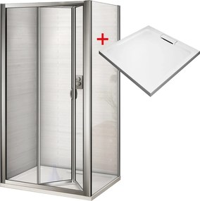 WRITE HARD 80x80 Sprchový kout se zalamovacími dveřmi a mramorovou vaničkou