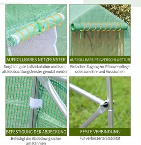 Fóliový skleník Outsunny Fóliový skleník Skleník Studený rám Rajčatový domek Sedlová střecha 450 × 300Š × 205V cm | Aosom