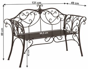 Kondela Zahradní lavička, hnědá, ETELIA