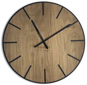 Luxusní hodiny na stěnu v hnědé barvě WOOD ART 60cm