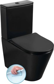 Sapho Paco - WC kombi, vario odpad, Rimless, černá PC1012WRB