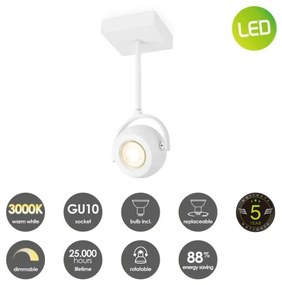 LED Stmívatelné bodové svítidlo NOP 1xGU10/5,8W/230V bílá