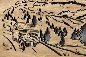 Li-Go "Mercedes Benz G" světelný obraz 230V 80x42cm provedení povrchu: dub světlý