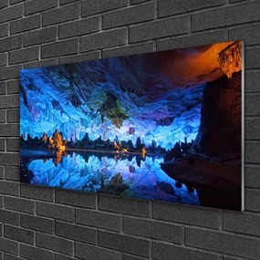 Obraz na skle Jeskyně Světlo Ledovec 140x70 cm