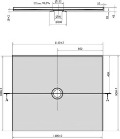 Polysan MIRAI 110 x 90 cm sprchová vanička obdélníková z litého mramoru 73176 pravá