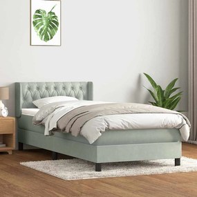 Box Spring Postel s matrací Světle šedá 90x220 cm Samet 3318393