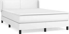 Box spring postel s matrací bílá 140x200 cm umělá kůže 3130662