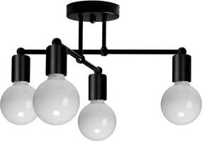 Toolight - Stropní lampa 4-bodová s černými rameny 392200, černá, OSW-07623