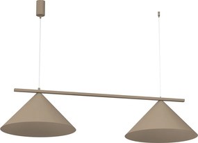 Závěsné svítidlo Capital, 2x tmavě obéžové kovové stínítko, (fi 46cm), be