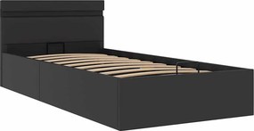 Rám postele LED s úložným prostorem černý umělá kůže 90x200 cm 285540
