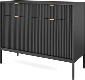 Komoda NOVA cc KSZ104 | s policemi a zásuvkami | 104 cm | černá/černá