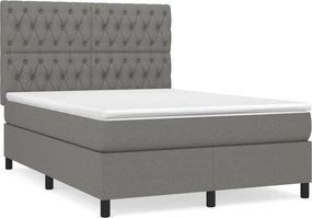 Box spring postel s matrací tmavě šedá 140x200 cm textil 3142018
