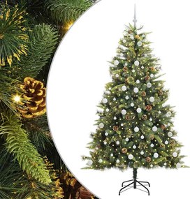 Umělý sklopný vánoční stromeček s kužely Zelená 210 cm 3395101