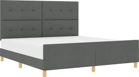 Rám postele s čelo Tmavě šedá 180 x 200 cm textil 3344747