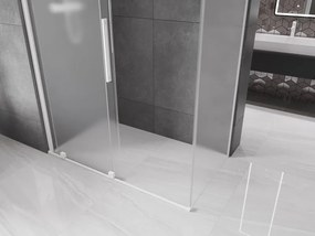 Mexen Velar, sprchový kout s posuvnými dveřmi 130 x 70 cm, 8mm sklo námraza, bílá matná, 871-130-070-31-20