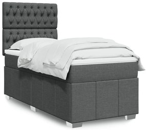Box spring postel s matrací tmavě šedá 80 x 200 cm textil 3293803