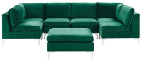 Rohová sedací souprava U EVENA (zelená) (s taburetem) (pro 6 osob). 1023704