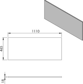 Sapho Cirasa deska 111 x 1,8 x 46,5 cm MDF lamino dub alabama CR111-2222 Koupelny Bernold