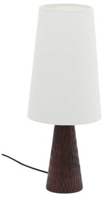 Bílá/tmavě hnědá stolní lampa s textilním stínidlem (výška 50 cm) Amire – Kave Home
