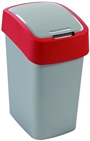 CURVER FLIP BIN 25L Odpadkový koš 47 x 26 x 34 cm stříbrná/červená 02171-547