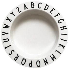 Bílý dětský hluboký talíř Design Letters Eat &amp; Learn, ø 15,5 cm
