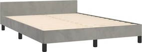 Rám postele bez matrace světle šedý 140 x 200 cm samet 3125879