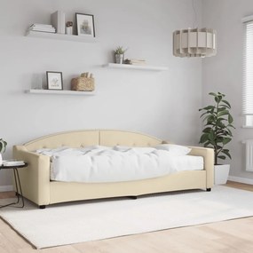 Válenda s matrací krémová 90 x 200 cm textil 3197516