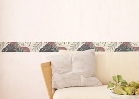 Samolepící bordura na zeď Abstraktní Listy | 5 m x 13.8 cm | DWB8427