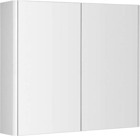 Aqualine Deneb - Zrcadlová skříňka, 80x70x18 cm, 2 dvířka, matná bílá DN080