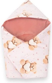 Zateplená zavinovačka do autosedačky New Baby Love Teddy Bear pink