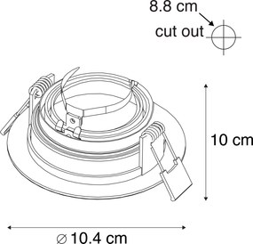 Chytré moderní zapuštěné bodové svítidlo ocelové vč. Wifi GU10 světelného zdroje - Rondoo