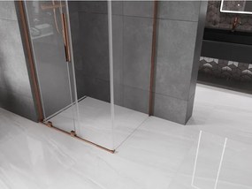 Mexen Velar L, sprchový kout s posuvnými dveřmi 120 x 100 cm, 8mm čiré sklo, růžové zlato, 871-120-100-03-60